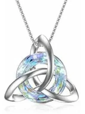 Jewelry | Nwt 925 Sterling Silver Celtic Knot Necklace Iridescent Faux ...